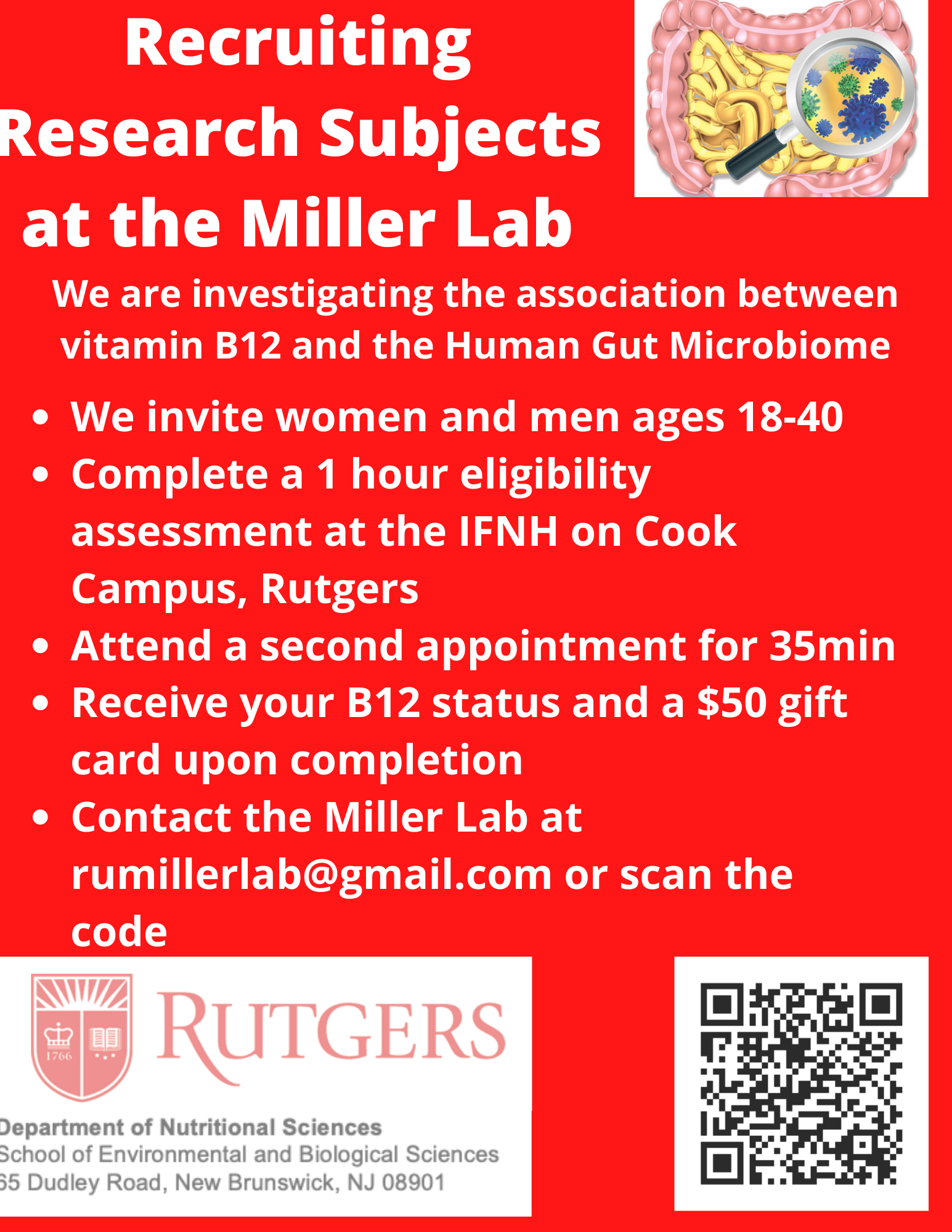 Vit B12 Recruitment Flyer - Graduate Student Association